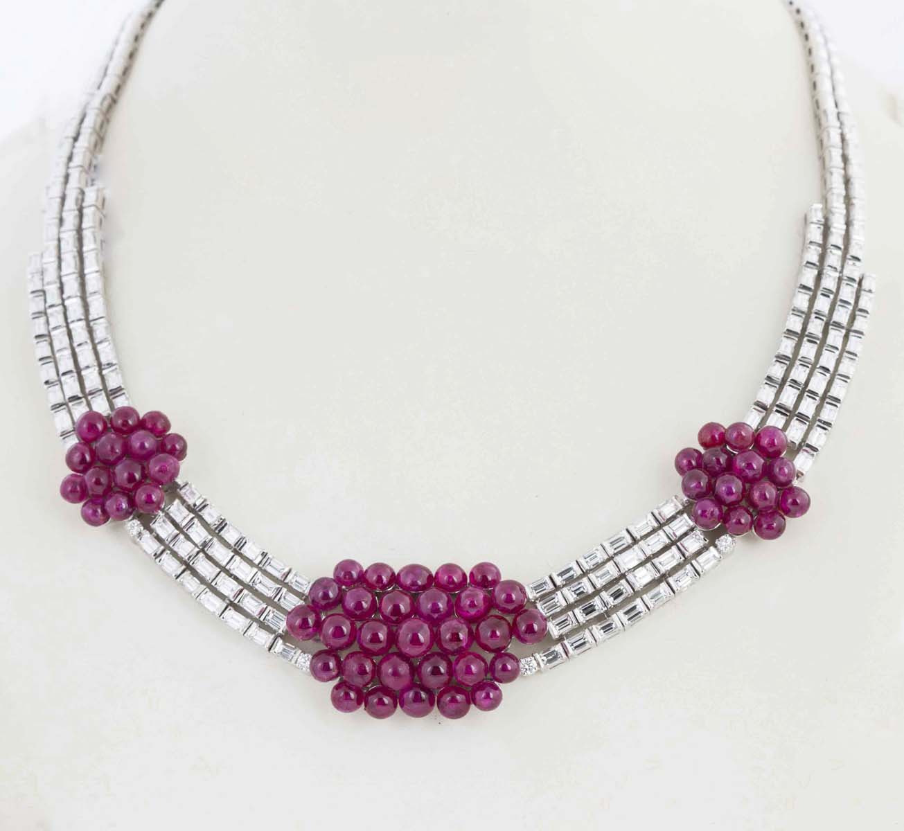 Ruby And Diamond Necklace And Earrings | Prinseps